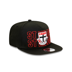 St Kilda Saints Hat - AFL Neon Lights Black 9Fifty A-Frame Snapback Ca